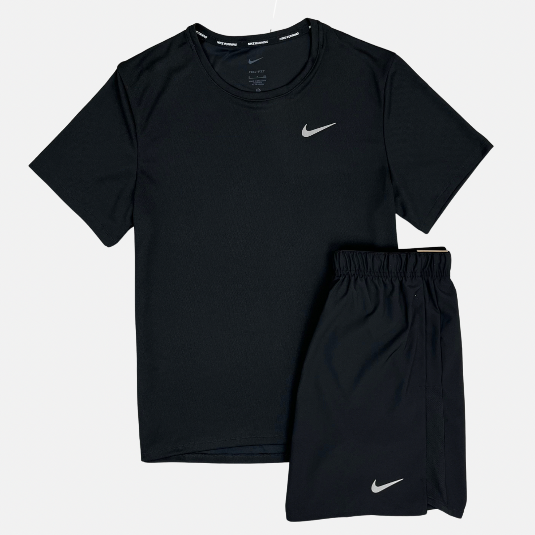 Nike Miler T-Shirt / Challenger Shorts Set - Black – DripUnion
